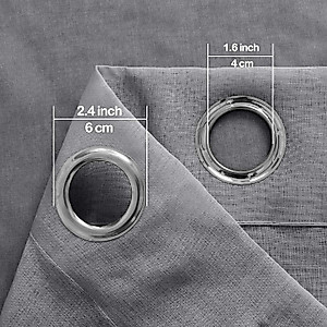 DWCN Faux Linen Ombre Sheer Curtains - Gradient Semi Voile Drapes Bedroom and Living Room Curtains, Set of 2 Grommet Top Window Curtain Panels, 52 x 63 Inch Length, Light Brown