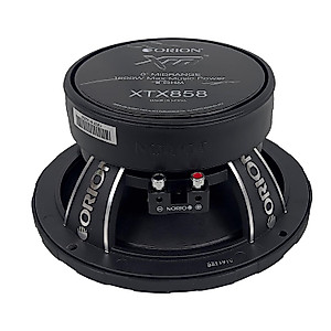 ORION XTR XTX858 High Efficiency 8” Mid-Range Bullet Loudspeakers, 1600W Max Power, 400W RMS, 8 Ohm, 2” Voice Coil - Pro Car Audio Stereo, Midrange Speakers (Pair)