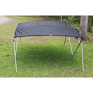 The Vortex Company Black Square Tube Frame 4 Bow Pontoon/Deck Boat Bimini TOP 10' Long, 91-96" Wide