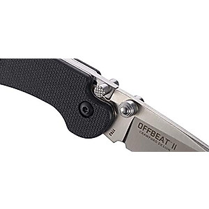 CRKT Offbeat II EDC Folding Pocket Knife: Everyday Carry, Satin Blade, Crawford Lockback Safety, Nylon Handle, Reversible Pocket Clip 7760