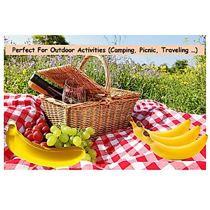 Banana Keeper On The Go Outdoor Travel Case BPA-Free Fruit Protector Saver Portable Banana Holder for Lunch Boxes Cute Carrier Storage Box 2 Pack Yellow (Banana Keeper)