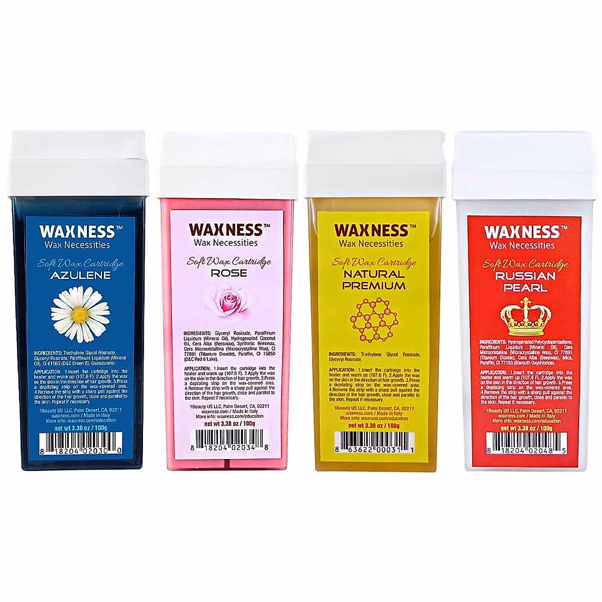 Waxness Wax Necessities Soft Wax Cartridge Set of 4 Cartridges x 3.38 Ounces
