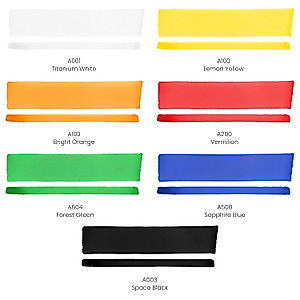 Arteza Acrylic Paint Markers, 7 Acrylic Paint Pens in Classic Colors, 3-in-1 Multi-Line Nibs, 5–15 mm Line, UV-Resistant, Art & Craft Supplies, Use on Canvases for Painting, Glass, Plastic, Rock