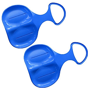 BESPORTBLE 2pcs Snow Saucer Sled Plastic Snow Sled Toboggan Snow Board Grass Sand Sled Kids Snow Slider for Winter Outdoor (Random Color)