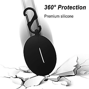Geiomoo Silicone Carrying Case Compatible with FreeBuds 4i, Portable Scratch Shock Resistant Cover with Carabiner (Black)