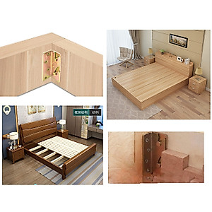 LBY Bed Rail Brackets, Heavy Duty Non-Mortise Bracket Fastener, Bed Buckle Lock, Bed Rail Fittings, Invisible Bed Connector, (a Set of 4 Pay),with Screws