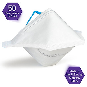 Kimberly-Clark Professional N95 Pouch Respirator (54066), NIOSH-Approved, Made in The USA, Small Size, 50 Respirators/Bag (Pack of 1)