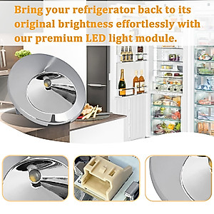 WR55X11132 WR55X25754 Compatible with GE Refrigerator Led Light and Cover Assembly Replace Refrigerator Led Light Assembly WR55X30603 WR55X26487 WR55X26486 WR55X30602