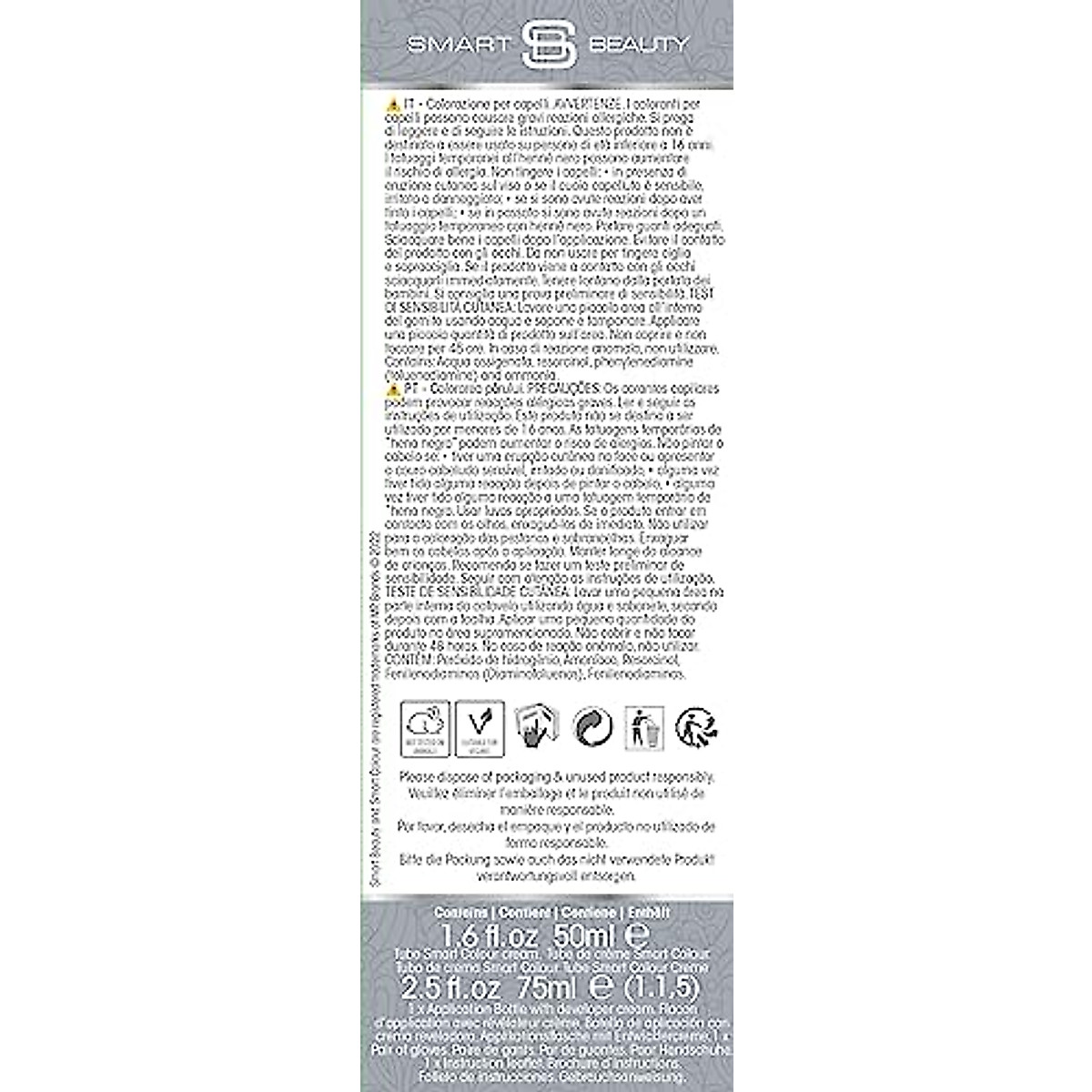 Metallic Silver Hair Dye | Stylish Silver Toner for Bleached Hair | Demi Permanent Hair Color | Added Plex Hair Anti-Breakage Technology | Smart Beauty Hair Color