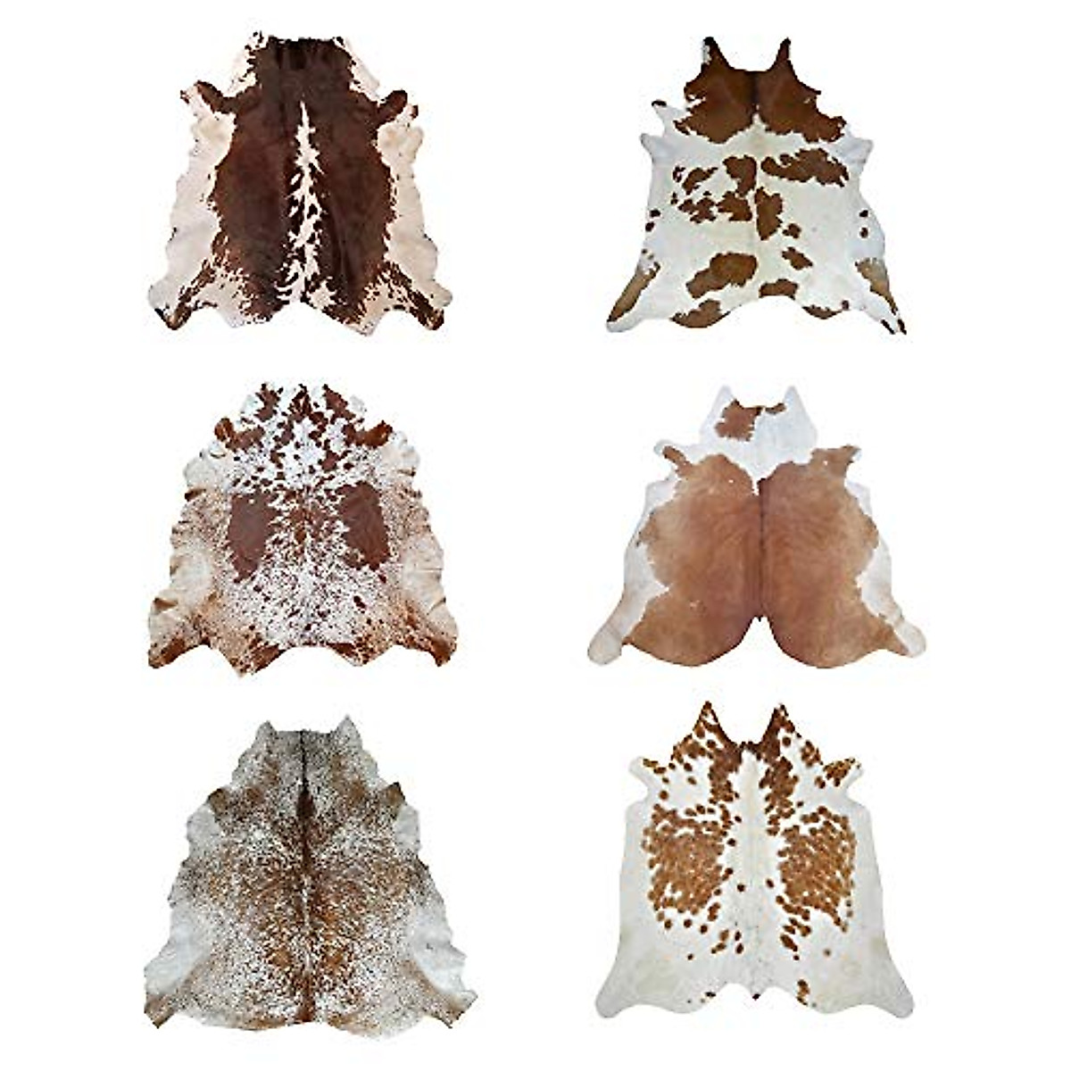 New Large 100% Brown & White Cowhide Leather Rugs Cow Hide Skin Carpet Area 21-25 SQ.FT