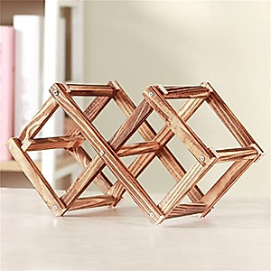 DOUBA Wooden Wine Rack 3 Bottle Rack Bar Display Folding Wooden Wine Rack Wine Bottle Rack (Color : D, Size