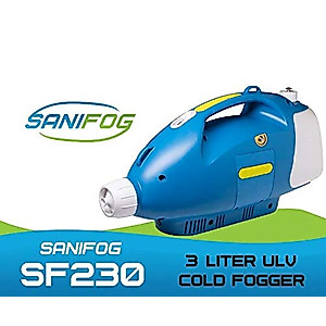 Sanifog Disinfectant Fogger Machine Cordless Handheld Electric Sprayer ULV Cold Fogger Machine Disinfecting for Hospitals Office Room School Restaurant Home 3L 24V 240W (Blue White)