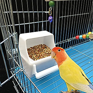 2Pcs Bird Cage Feeder Removable Parret Hanging Seed Feeder Bird Dishes cage Bowl for Cage Finch Cockatiel Conure Parakeet Lovebird