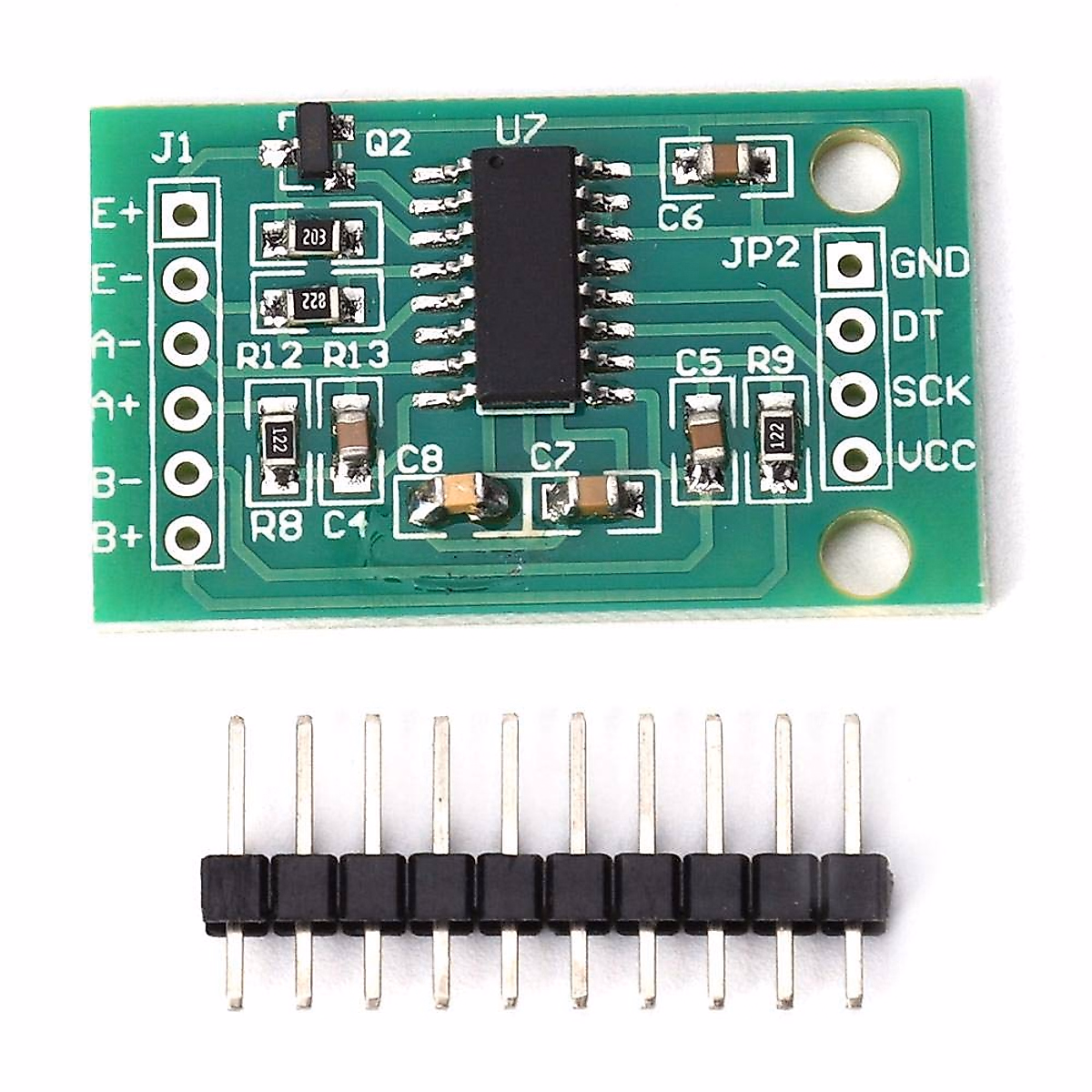 Load Cell Amplifier, 5Pcs HX711 Dual-Channel 24 Bit Weight Weighing Load Cell Conversion Module Accessory with Pin Header, Pressure Sensor
