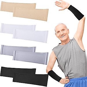 Eurzom 4 Pairs Skin Protection Sleeve for Arm Breathable Forearm Protector Arm Sleeve for Gardener Working Sport (9 Inch Long)