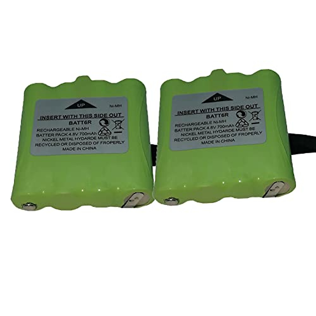 2 Pack BATT6R Battery AVP8 Rechargeable Batteries 4.8V 700mAh for Midland Two Way Radio Walkie Talkie LXT560VP3 LXT500VP3 LXT535VP3 LXT560