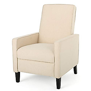 Christopher Knight Home Darvis Fabric Recliner, Beige, 31.5D x 25.6W x 39.98H in