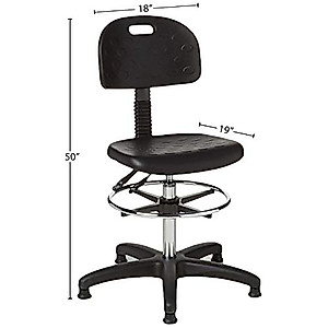 Safco Products 6912 Soft Tough Extended Height Deluxe Workbench Chair, Black