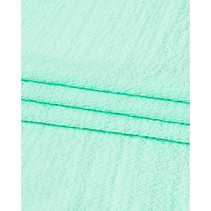 Alimens & Gentle Men's Seersucker Hawaiian Shirts Casual Short Sleeve Button Down Shirt for Men Summer Beach Shirt(Mint Green, Large)