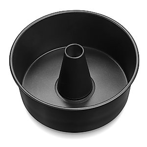LIANYU 10 Inch Angel Food Cake Pan, Black Nonstick Tube Pan for Baking Pound Cake, Deep Chiffon Mold with Stainless Steel Core, Easy to Release, Leak Proof