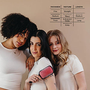 Denman Power Paddle Hair Brush for Fast and Comfortable Detangling, Blow Drying and Styling - Combination of D3 Styling Pins & Paddle Brush - For Women and Men (Red & Black), D38