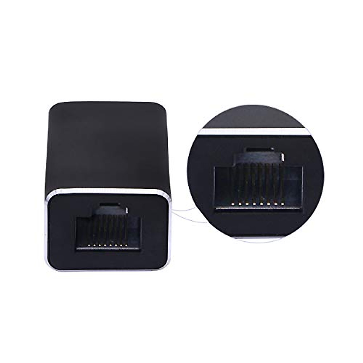 SinLoon RJ45 LAN Coupler Adapter Surge Thundering Protector Gigabit 1000Mbs Ethernet Extender Connector for Cat7 Cat6 Cat5e Female to Female (Black)