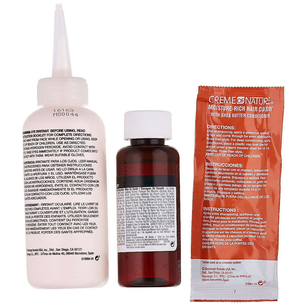 Moisture Rich Liquid Hair Color by Creme of Nature, C30 Red Hot Burgundy, with Shea Butter Conditioner, 1 Application