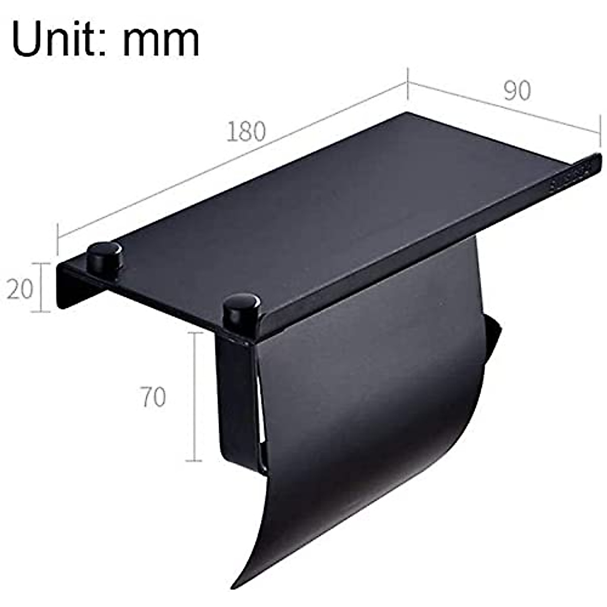 Wall Mounted Toilet Paper Holder with Shelf, No Drilling Stainless Steel Toilet Roll Holder for Bathroom Kitchen Restaurant Toilet Paper Holder