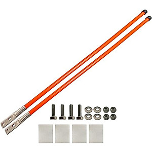 SEASAIL Snow Plow Blade Marker Guide Kit High Visibility Orange with Stainless Steel Joint Compatible with Most Snow Plow Not Easy to Break 36" Steel Wire Construction
