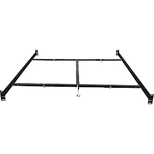 Hollywood Bed Frames Bolt on Bed Rail with Center Support/Crossarms/2 Legs/Adjustable Glides, 82-Inch, Queen/Eastern King