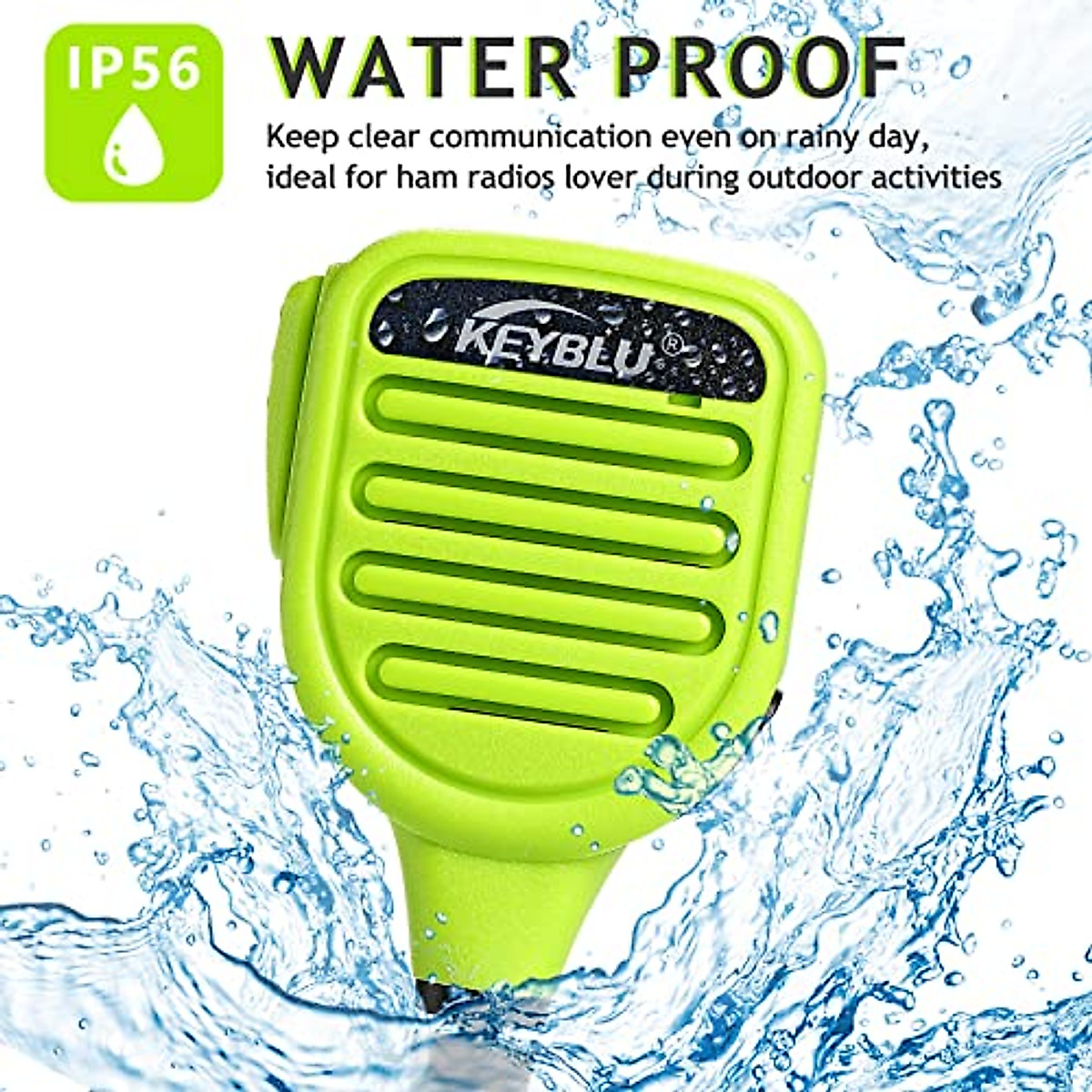 KEYBLU CP200D Waterproof Shoulder Speaker Mic 2 Pin Two Way Radio Microphone with 3.5mm Audio Jack Compatible with Motorola CP200 CLS1410 CLS1110 RDM2070D walkie Talkie (for Motorola, Green)