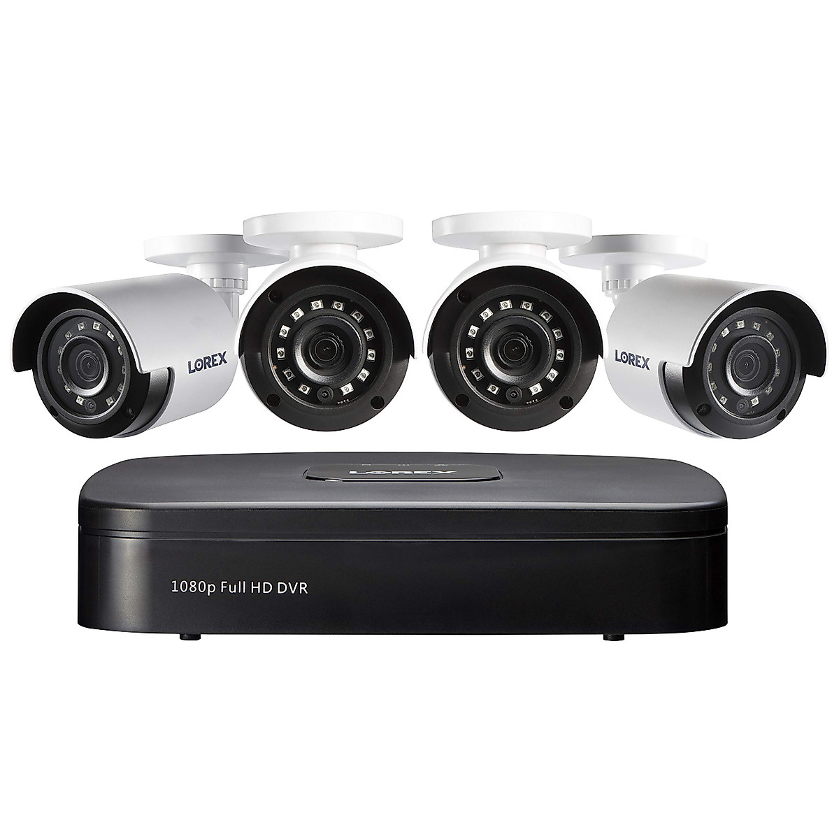 Lorex 8-Channel 4K Ultra HD Active Deterrence Security System with 6 Indoor/Outdoor Cameras, White (4 Cam 4 Channel)