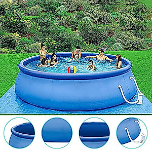 DPPAN Inflatable Swimming Pool, 18ft x 48in Easy Set Swimming Pool Top Ring Blow Up Pools for Adults and Kids, Outdoor, Yard, Garden, Easy Set Blow up Pool, with Air Pump,Blue