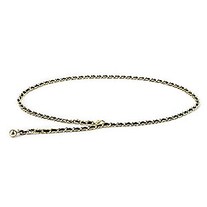 Gold Chain Waist Belts for Women for Dresses Black Leather Belt Belly Chain Jewelry for Women Long Waist Belt Body Chain Jewelry for Summer Beach