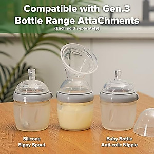 haakaa Gen.3 Manual Breast Pump Upgraded Multifuctional Silicone Breast Pump for Breastfeeding Moms to Collect Breast Milk Reusable(5.4oz/160ml, Grey)