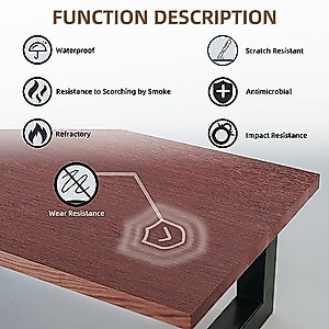 ZYJT Cherry Wood Veneer, 3D Texture Laminate 24" x 48" Non Glued Flexible Durable PVC Wood Veneer Sheets Panels for DIY Table Cabinet Furniture Decorative