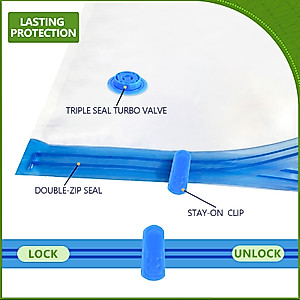 BAMCOO Vacuum Storage Bags with Electric Pump, 8 Pack (4 Jumbo 4 Large Vacuum Seal Bags for Clothing) Storage Bags Vacuum Sealed Bags for Travel, Luggage, Bedding, Blankets