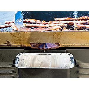Blackstone 5060 Grill & Griddle Kit 8 Pieces Premium Flat Top Grill Accessories Cleaner Tool Set, Black & 5017 Griddle Rear Grease Cup Liner (Pack of 10) Disposable Foil Bacon Drip Catcher Tray