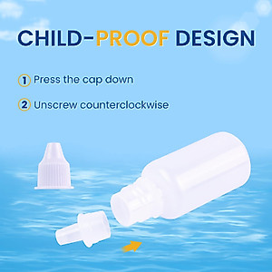 DHAIQC 15 Pcs 15ML Plastic Dropper Bottle, Plastic Empty Squeezable Eye Dropper Bottles Mini Squeeze Eye Liquid Dropper Bottle with Cap (15ml)