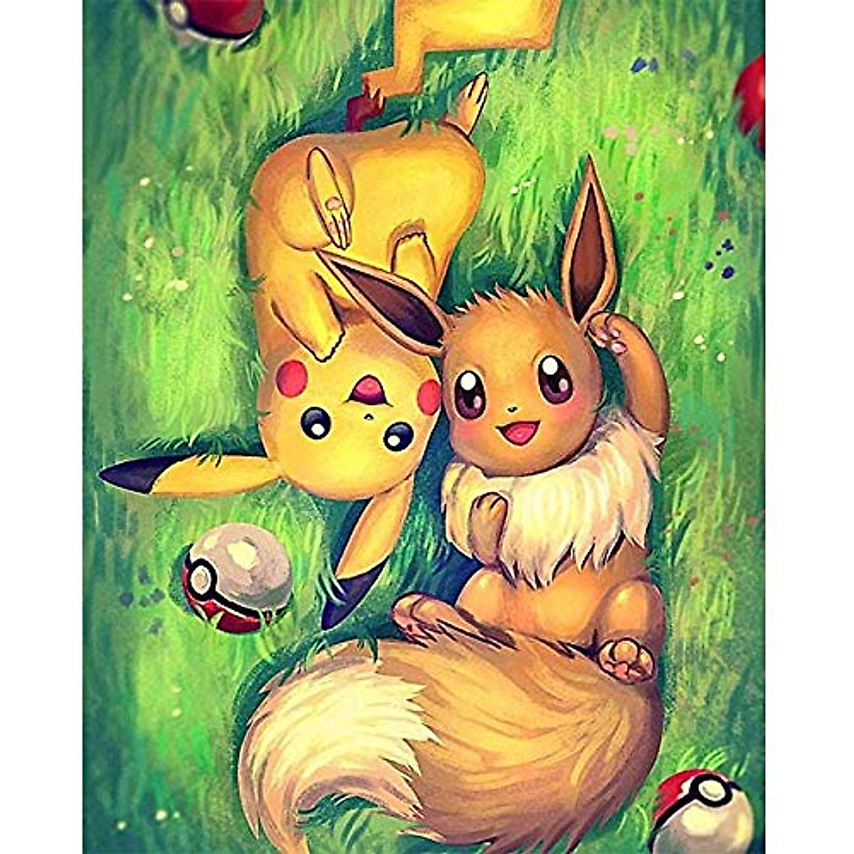 ACANDYL Pokemon DIY Painting for Kids Adults DIY Canvas Acrylic Arts Craft for Home Wall Decoration Paint by Number Pikachu 16x20 in
