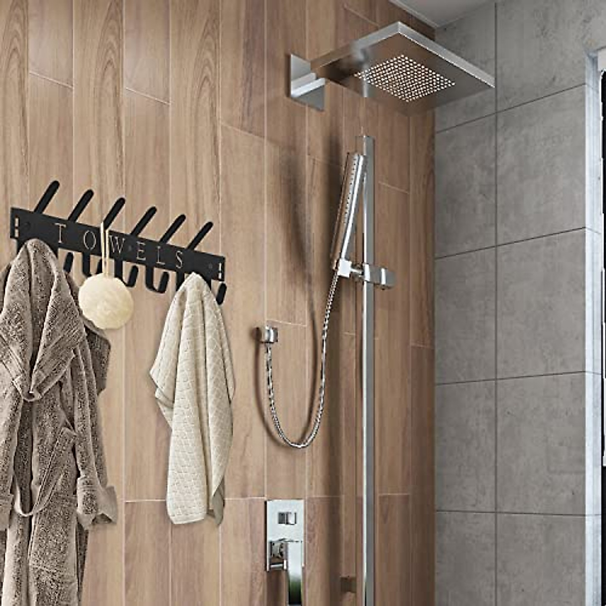 Towel Holder, Over The Door Hooks, Door Mount Towel Rack / Organizer Metal Bath Towel Hanger for Bedroom Kitchen Pool Bathrobe Beach, Bathrooms (13 Hooks, Black)