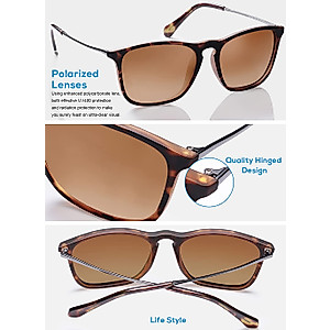 CARFIA Classic Square Polarized Sunglasses for Men UV Protection Driving Fishing Golf Outdoors Sun Glasses