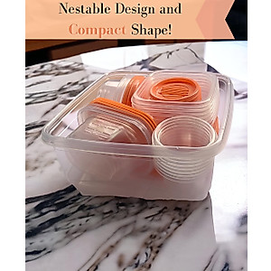 Room 2 Room 42-Piece Food Storage Container Set For Food Storage, Dishwasher Safe, Airtight, BEST VALUE (Orange)