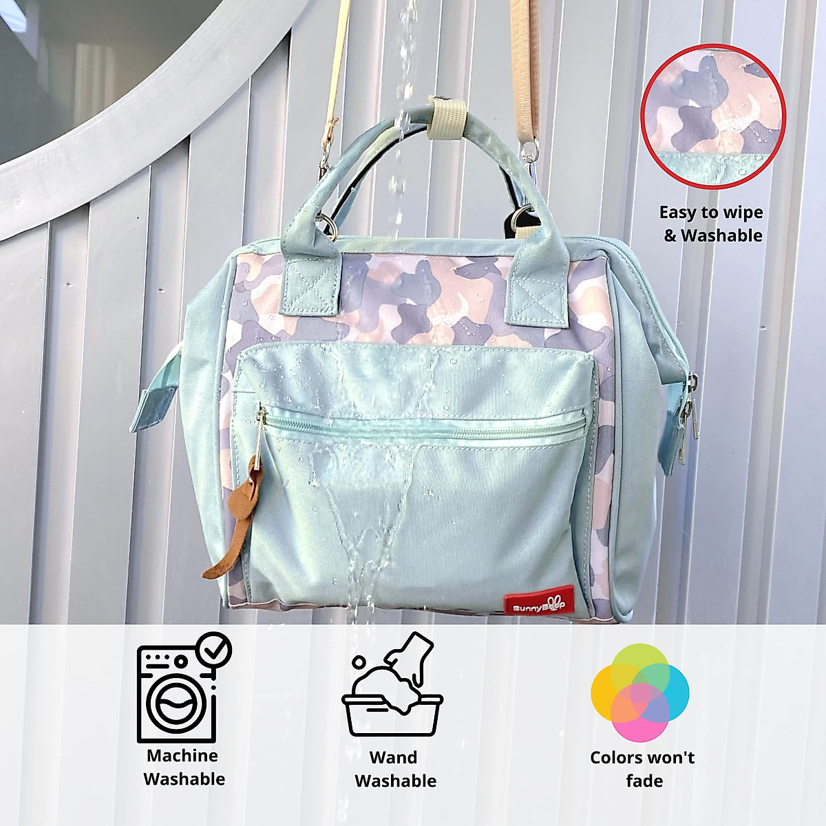 BunnyBoop Medium Small Baby Diaper Bag Backpack - Diaper Bags For Baby Girl Tote Diaper Bag Mini Diaper Bag Tote & Crossbody Baby Bag For Mom Bag | Baby Backpack Diaper Bags For Boys