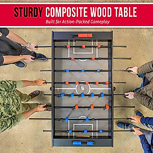 GoSports 54 Inch Full Size Foosball Table - Includes 4 Balls and 2 Cup Holders – Black, Oak, or White