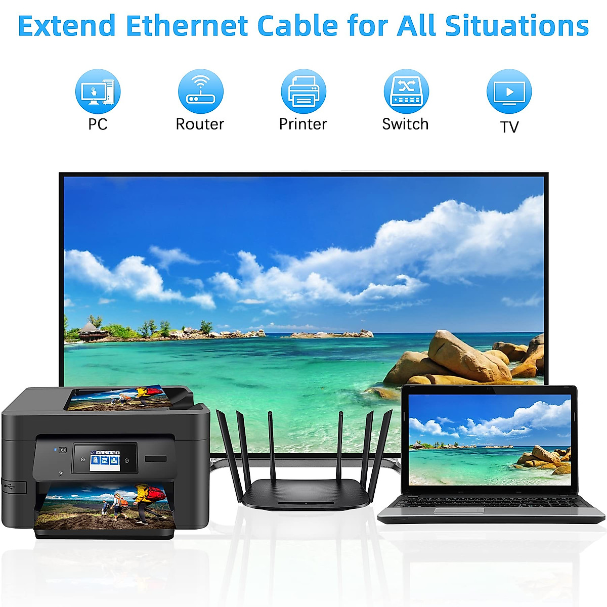 JODROAD RJ45 Coupler, Ethernet Extender Adapter, Ethernet Coupler, Cat7 Cat6 Cat5e Cat5 Inline Coupler, Ethernet Connector Female to Female (5Pack, Black)