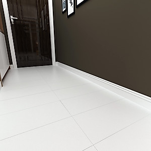 Decotalk Peel and Stick Floor Tile White Vinyl Flooring Tiles for Bathroom White Floor Tiles Stick and Peel Waterproof Vinyl Floor Tiles Removable 15-Sheets White Floor Tile Laminate Flooring 12"x24"