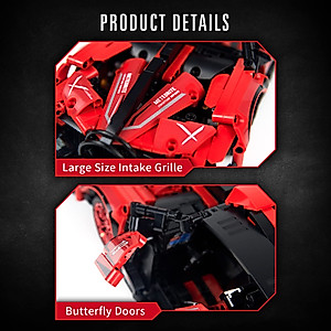 M Menbis Sports Car Apollo MOC Building Kit, Construction Toy, Adult/Teens Cars Building Model , 1:14 Realistic Sports Car Building Set for Boys Age 12-16 8-14 (1373 Pcs)