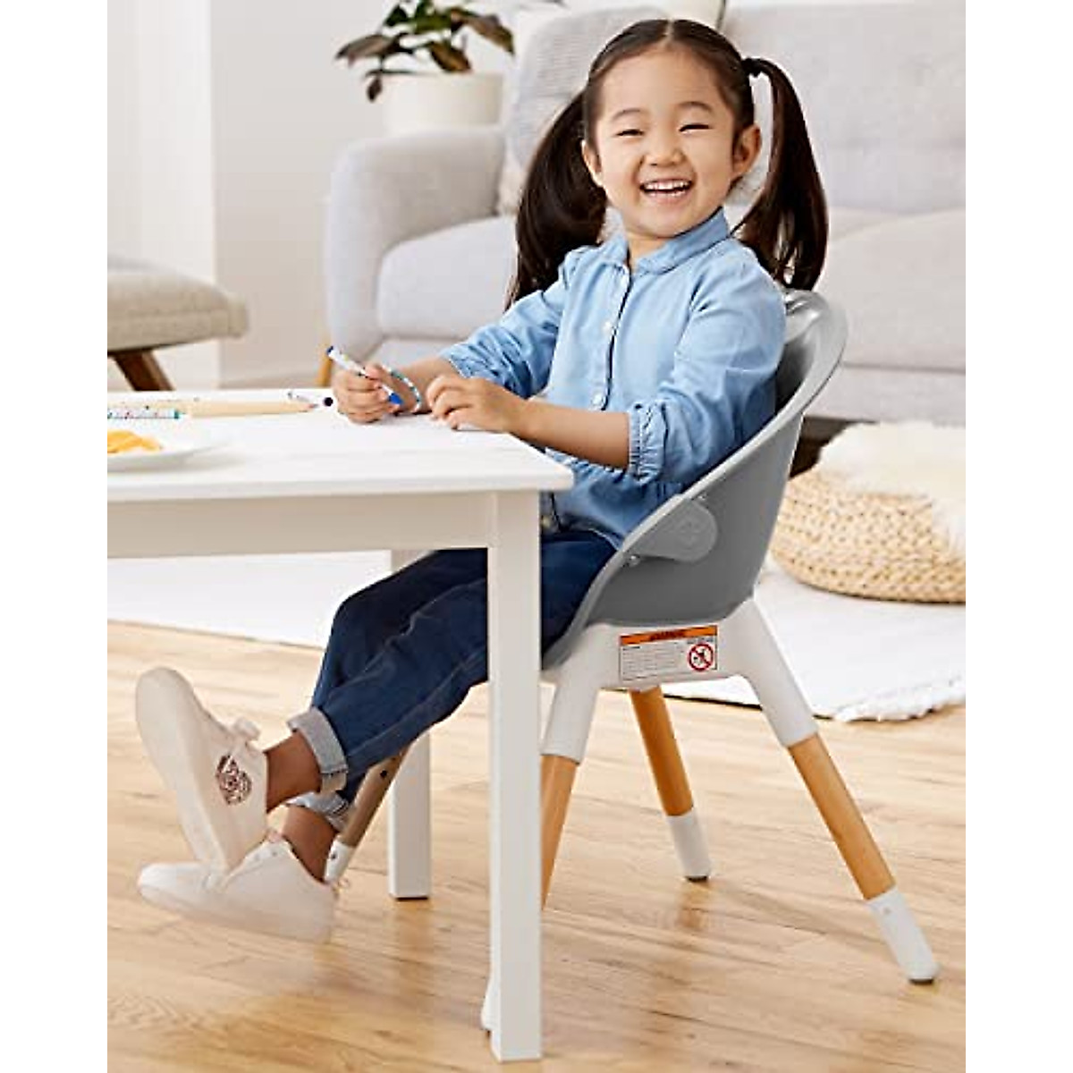 Skip Hop Baby High Chair, Eon 4-in-1, Grey/White