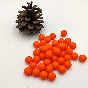 50pcs Orange Peel Color Silicone Round Beads Sensory 15mm Silicone Pearl Bead Bulk Mom Necklace DIY Jewelry Making DecorationQ